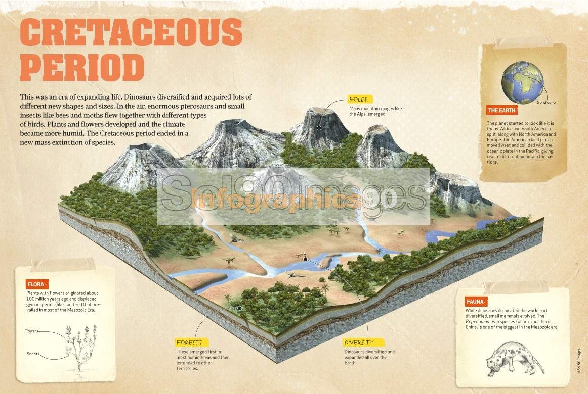 Infografía El Período Cretácico | Infographics90