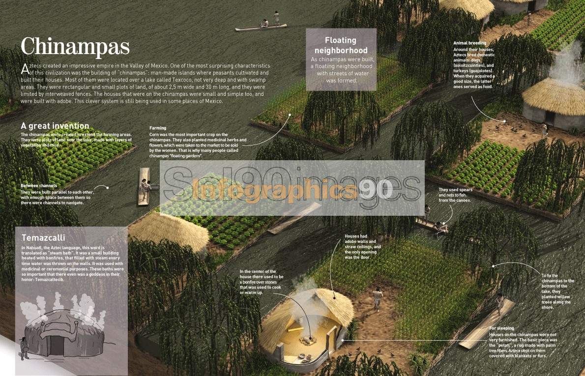 Infografía Las Chinampas | Infographics90