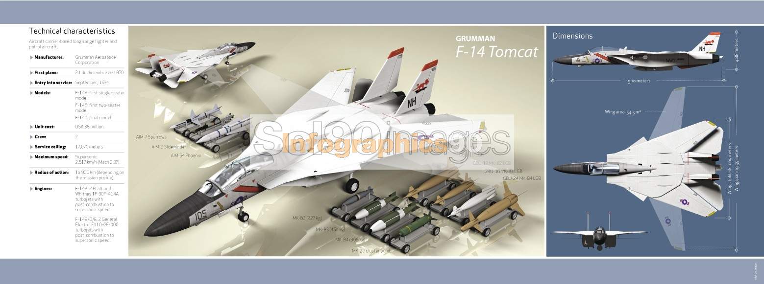 Infografía Grumman F-14 Tomcat | Infographics90