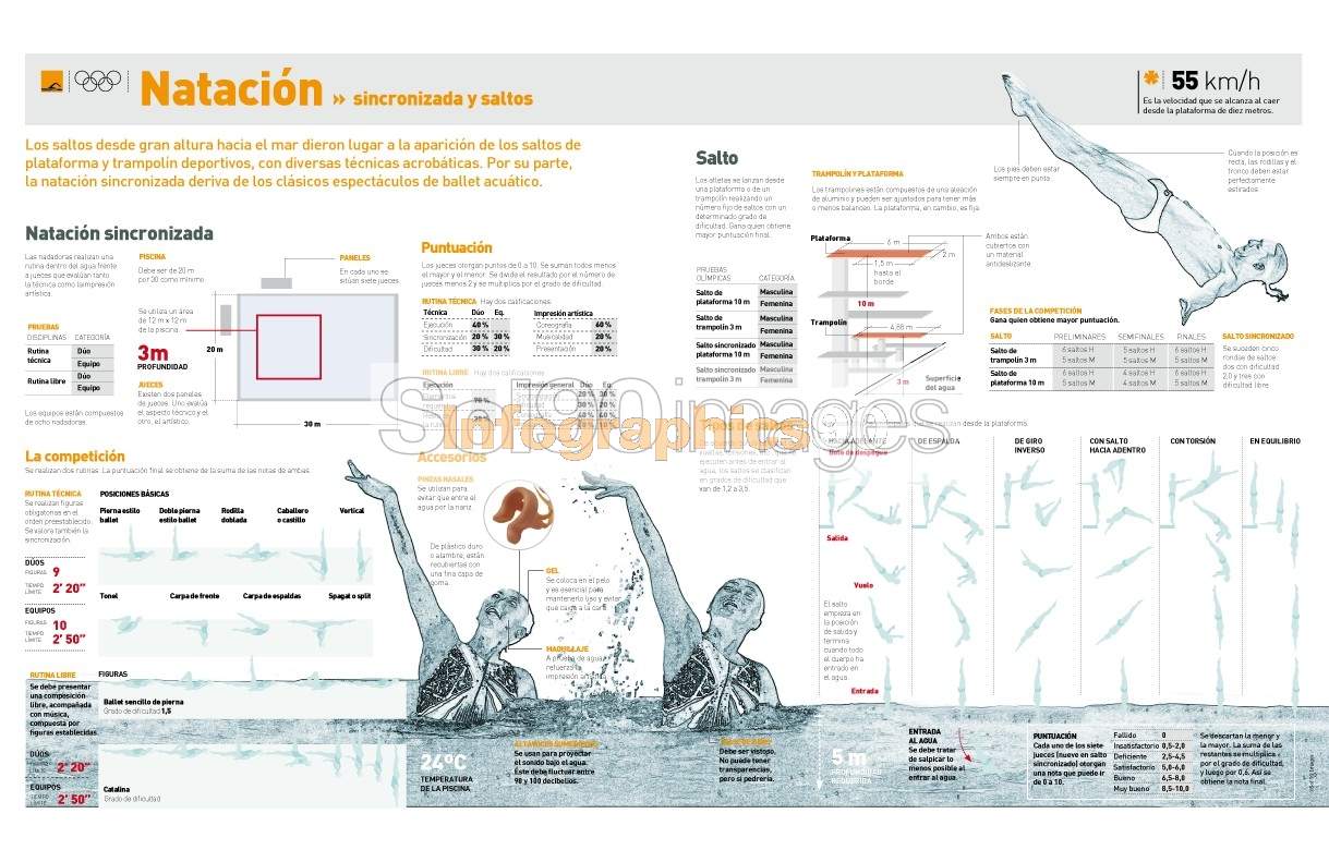 Infografía Natación Sincronizada Y Saltos | Infographics90